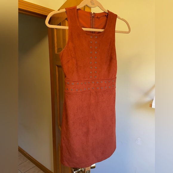 Dresses | Burnt Orange Suede Aline Dress | Poshmark